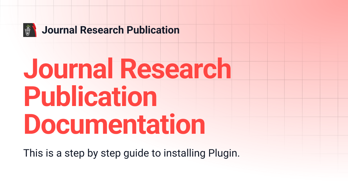 Journal Research Publication Documentation | Journal Research Publication